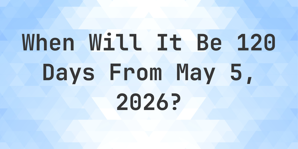 What is 120 Days From May 5, 2026? - Calculatio