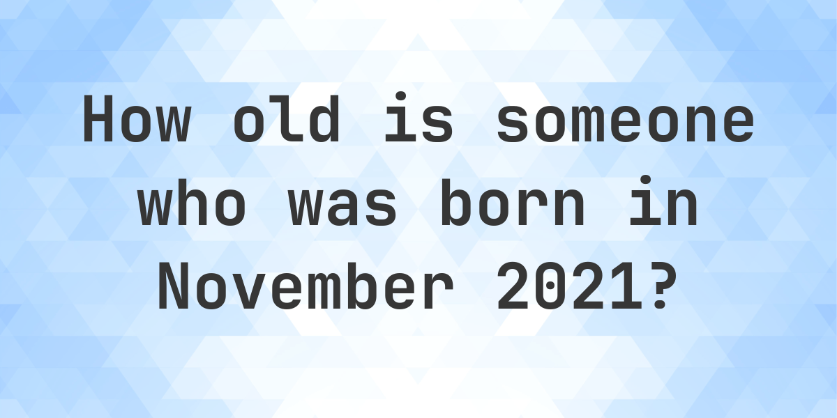 Age Calculator - How Old Am I If Born in November 2021 - Calculatio