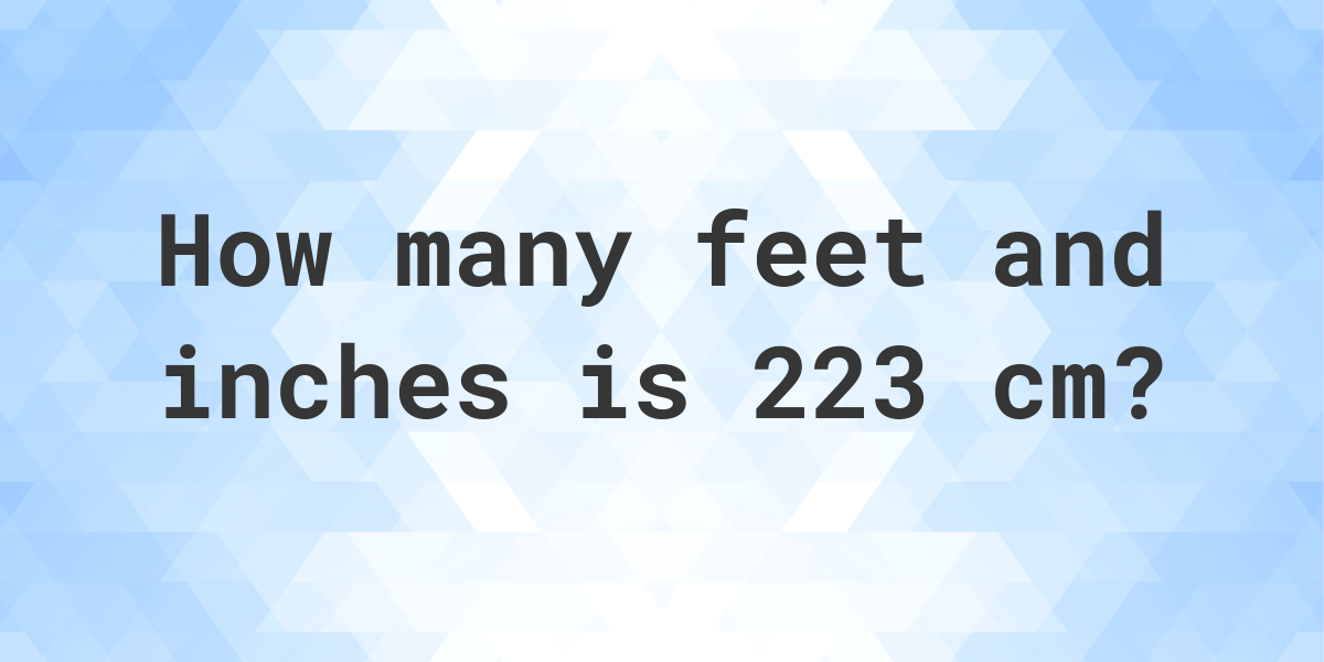 What is 223 cm in feet and inches? - Calculatio