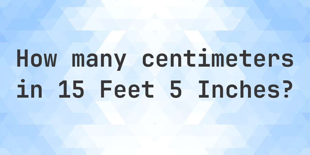 15 Feet 5 Inches In Centimeters Calculatio
