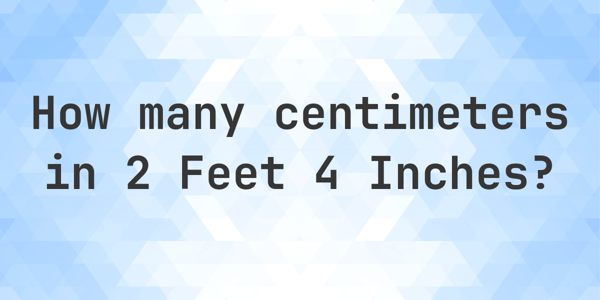 2 Feet 4 Inches In Centimeters Calculatio