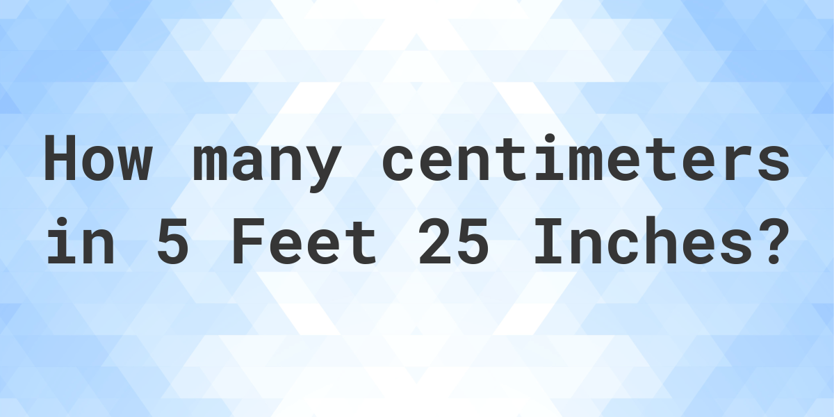 5 feet 25 inches in centimeters - Calculatio