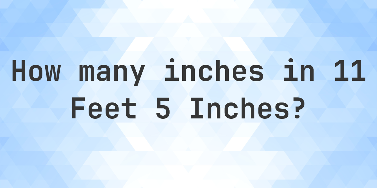 11 feet 5 inches in inches — 137″ - Calculatio