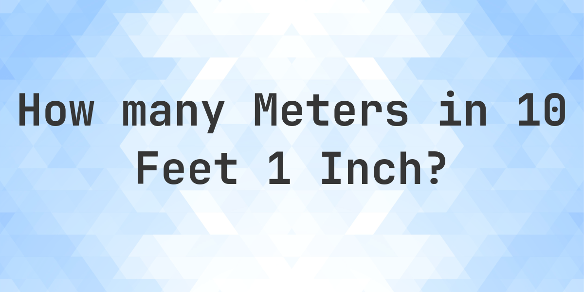 10 Feet 1 Inch In Meters Calculatio 10 Feet 1 Inch In Meters Calculatio