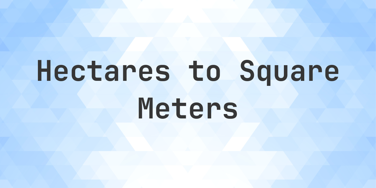 Hectares to Square Meters Converter - Area Calculator Online - Calculatio
