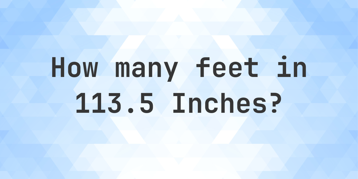 113.5 Inches in feet — 113.5 in = 9.46 ft - Calculatio