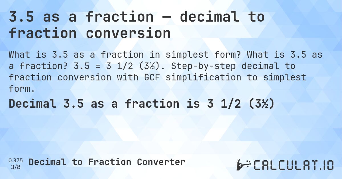 3 5 As A Fraction Calculatio 3 5 As A Fraction Calculatio