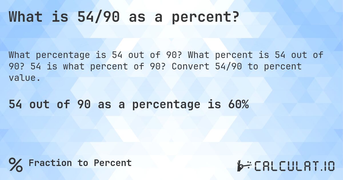 What Is 54 90 As A Percent Calculatio