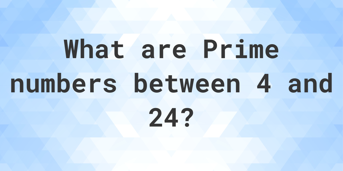 Prime numbers between 4 and 24 - Calculatio