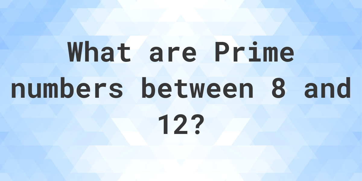 Prime numbers between 8 and 12 - Calculatio