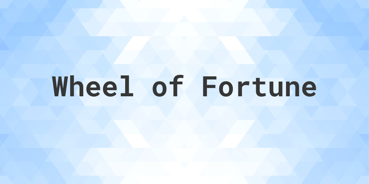 Wheel of Fortune Online - Random Choice Generator - Calculatio