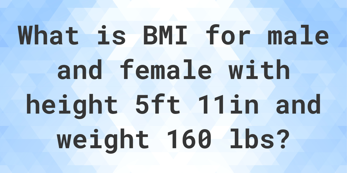 What is 5'11" and 160 lbs BMI? - Calculatio