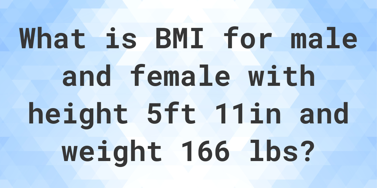 What is 5'11" and 166 lbs BMI? - Calculatio
