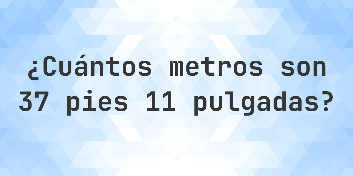 37 pies 11 pulgadas en metros - Conversión de pies a metros - Calculatio